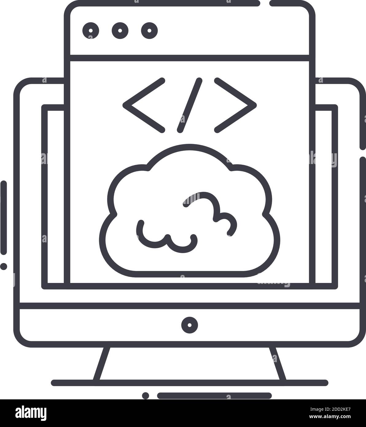 Web coding icon, linear isolated illustration, thin line vector, web ...