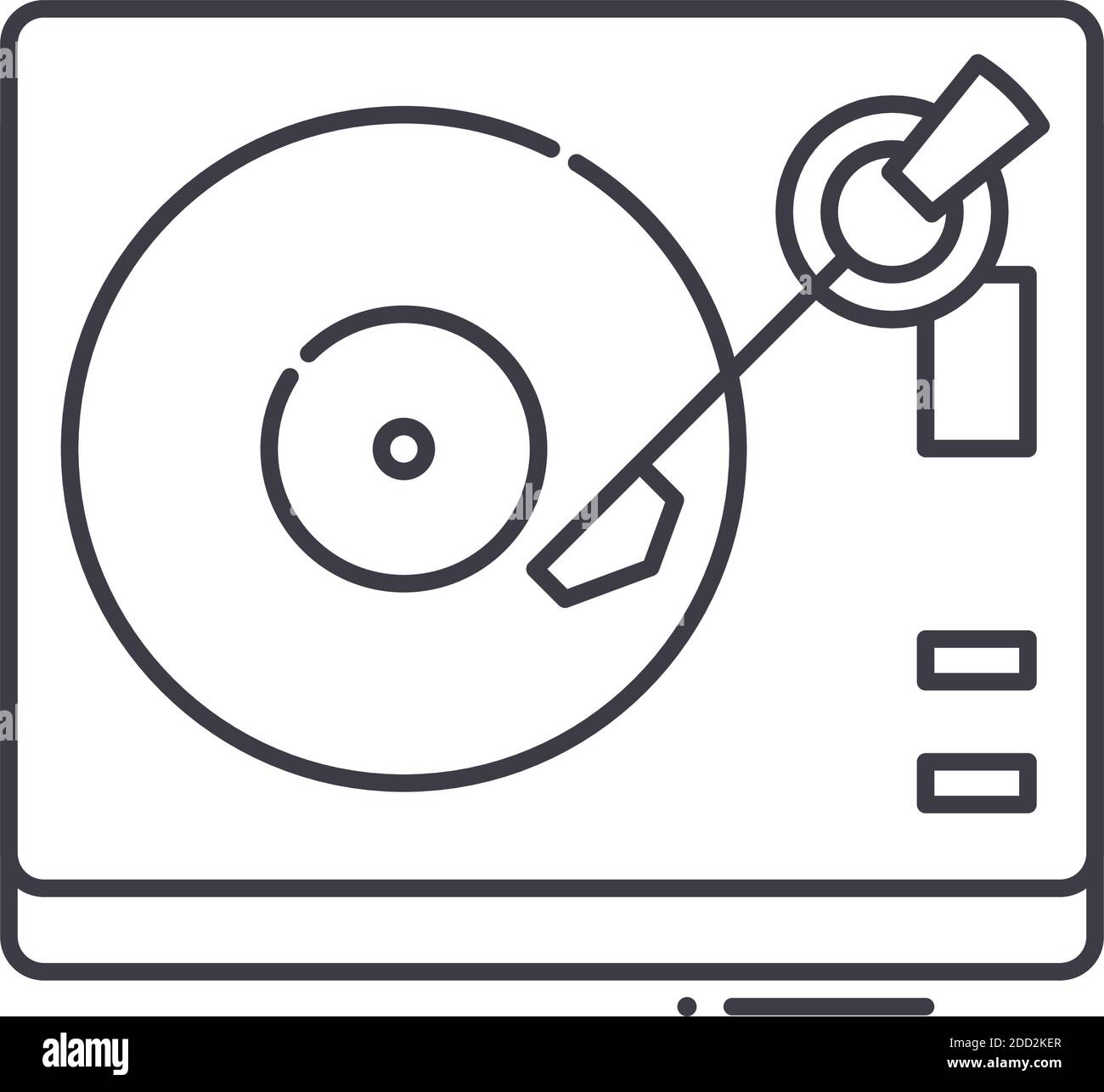 Vinyl record player icon, linear isolated illustration, thin line ...