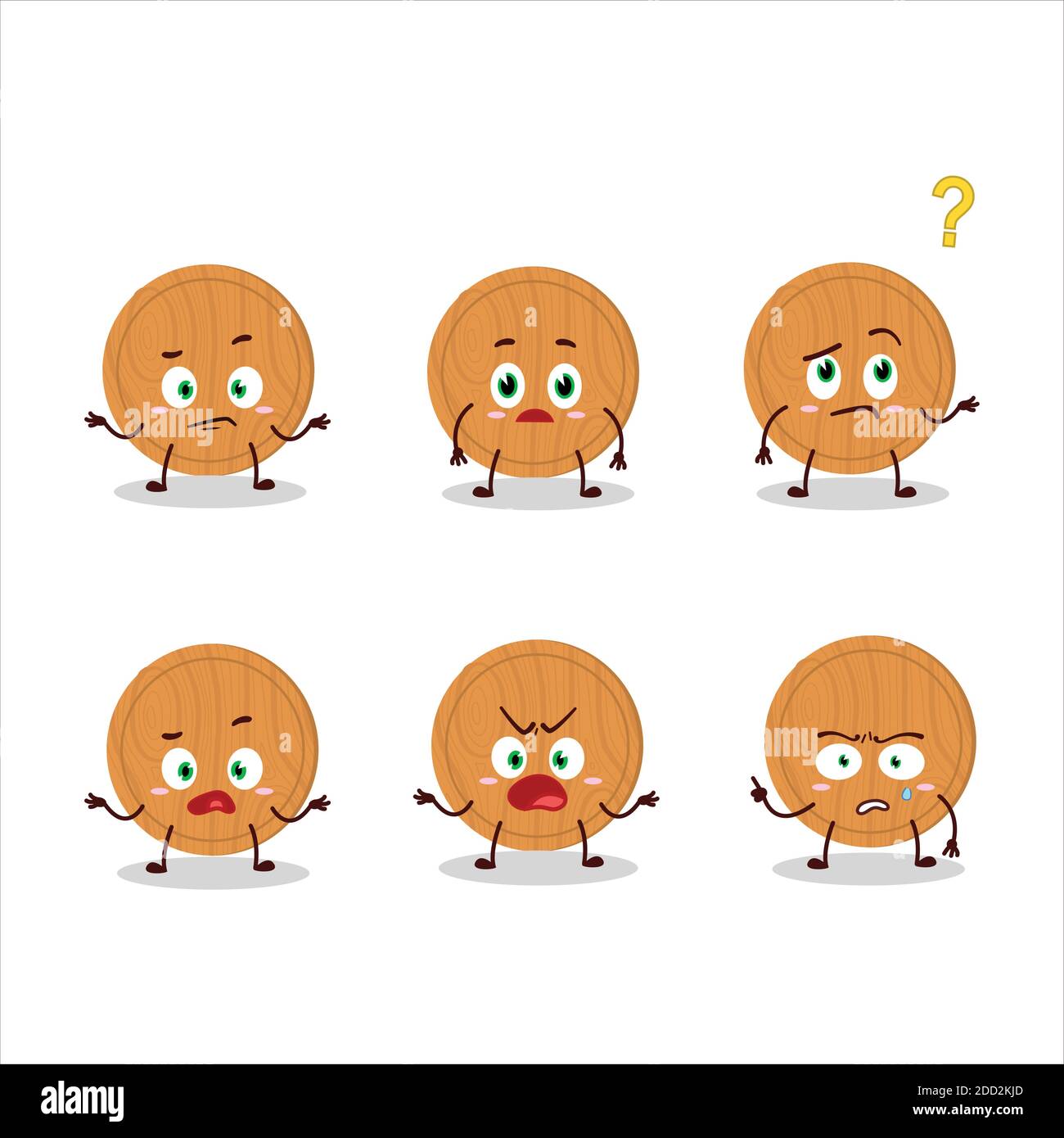 Cartoon character of circle wood cutting board with what expression ...