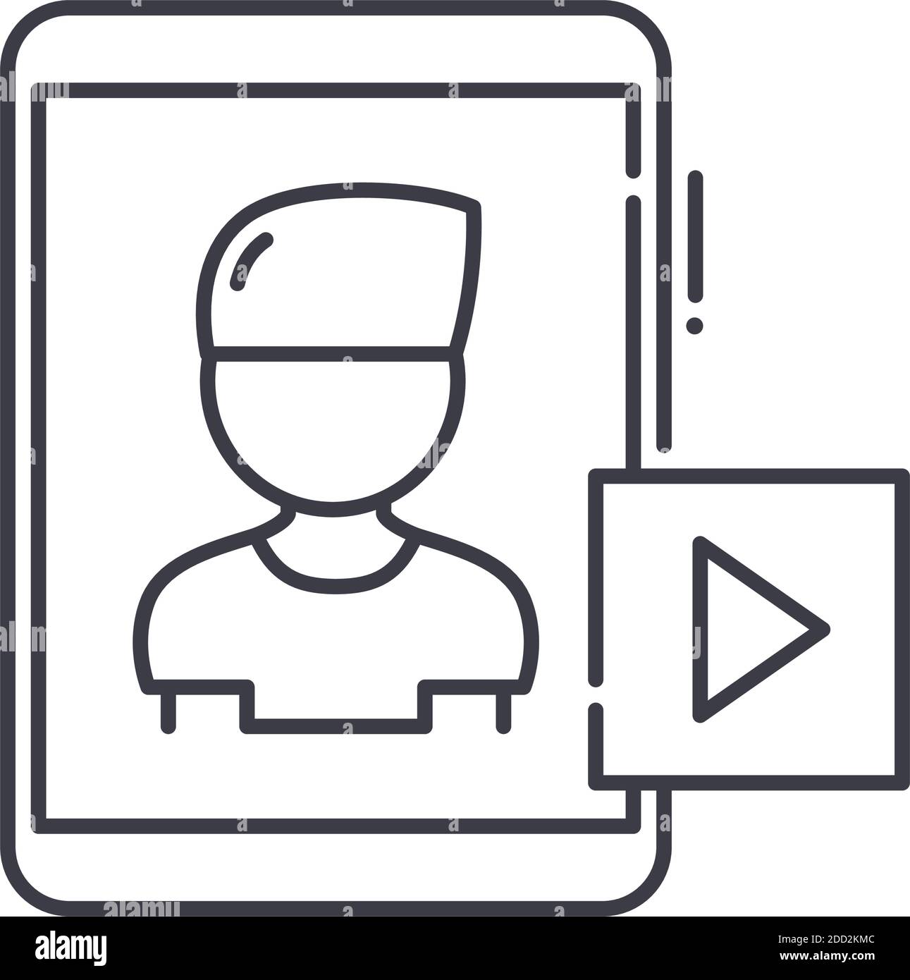 Video message icon, linear isolated illustration, thin line vector, web ...