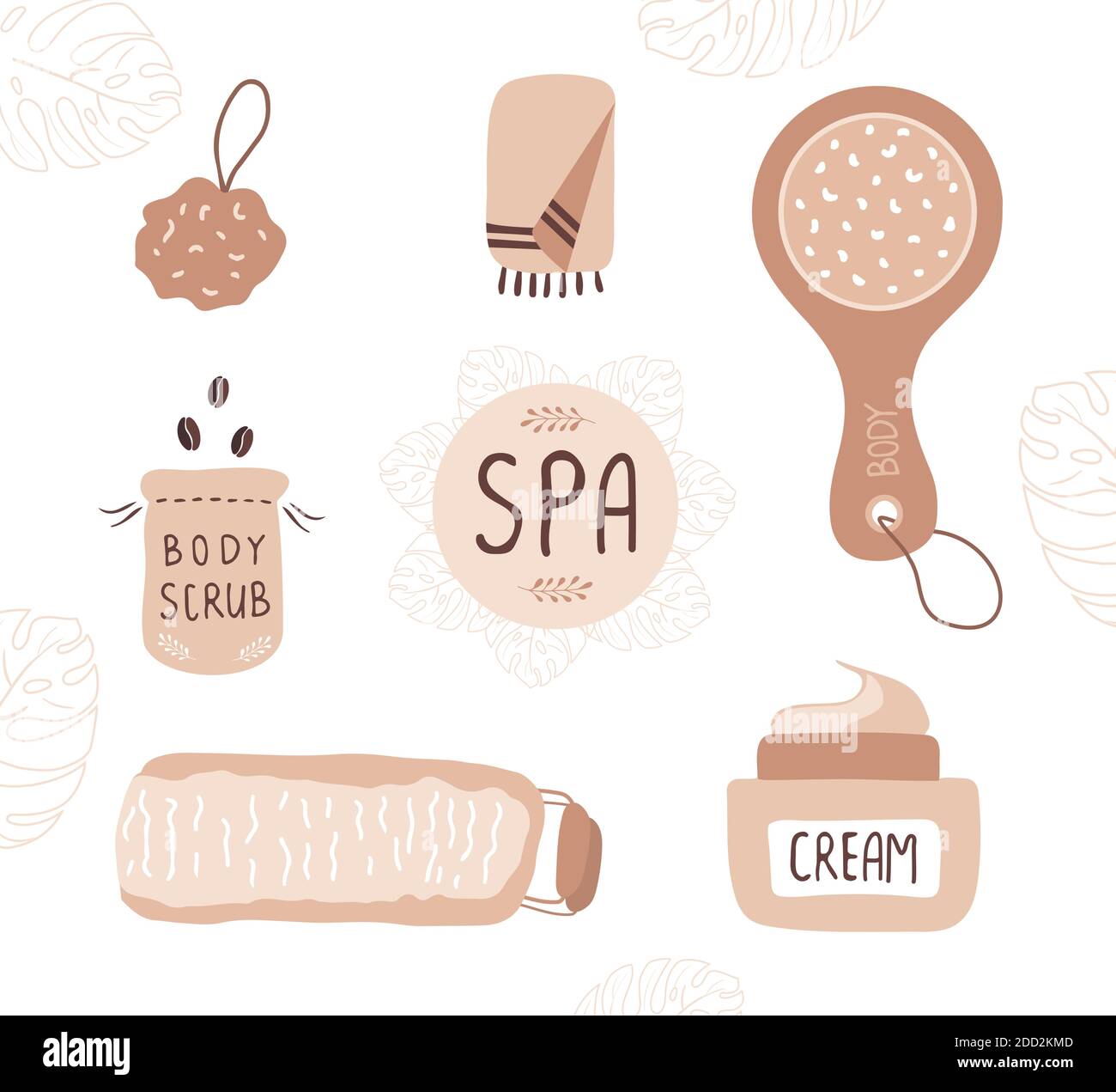Bathroom spa accessories. Home self care. Morning routine Stock Vector ...