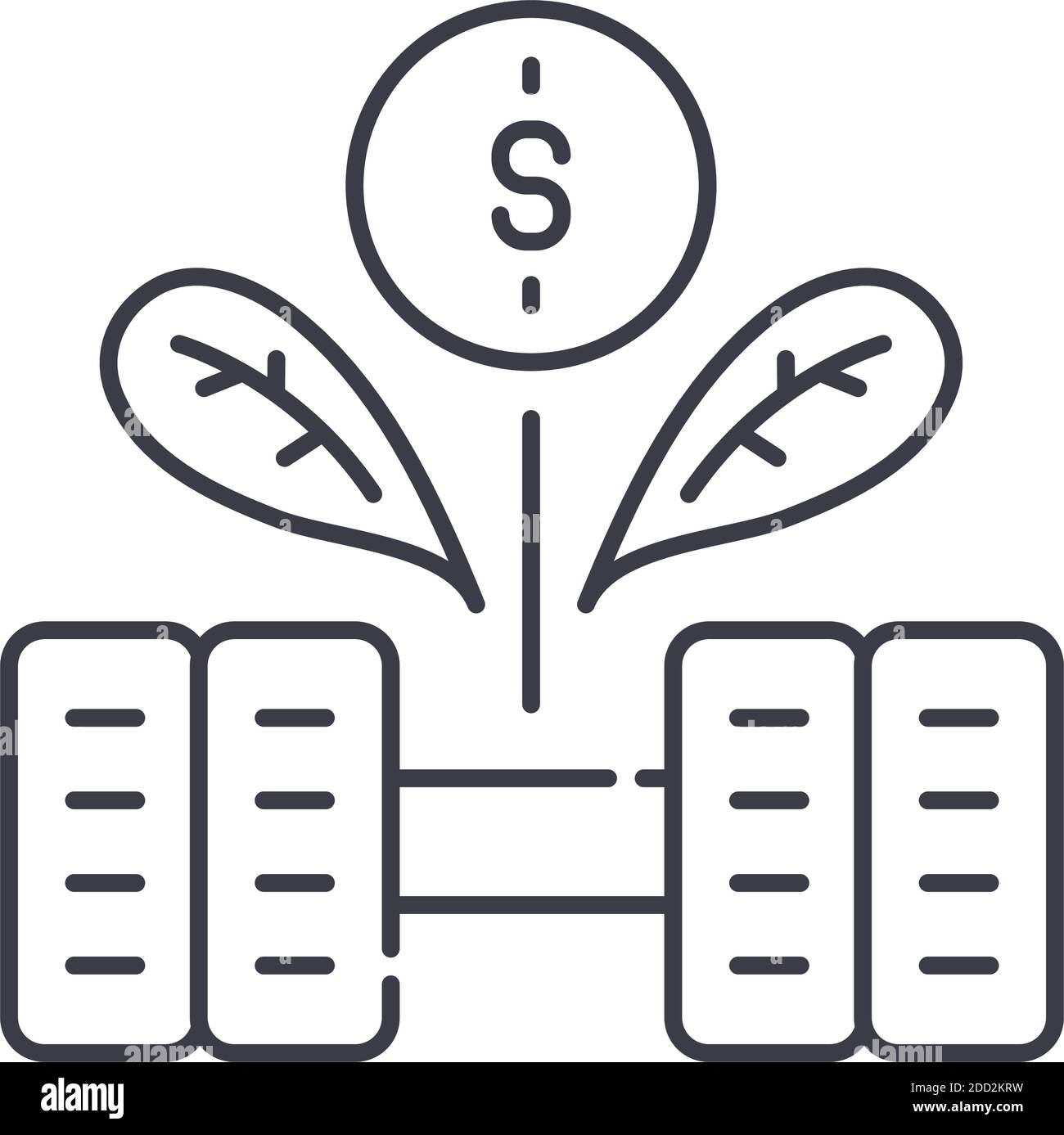Wealth growth icon, linear isolated illustration, thin line vector, web ...