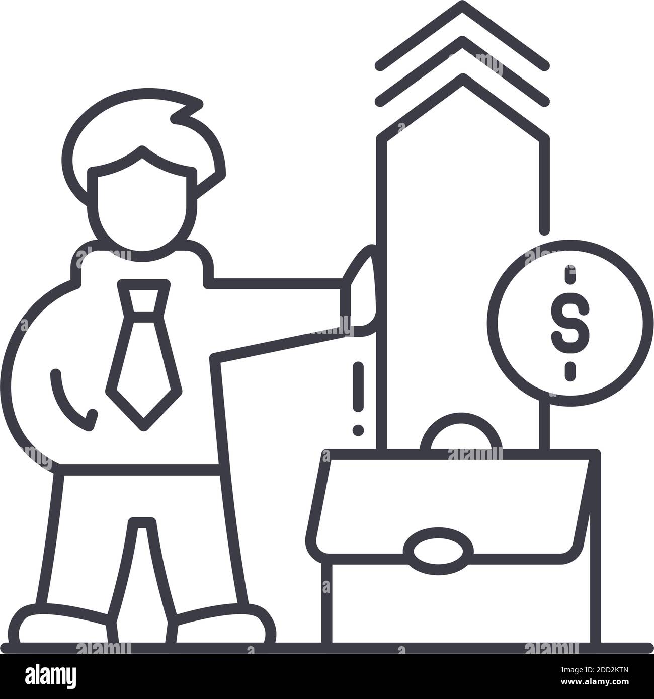 Wealth management icon, linear isolated illustration, thin line vector ...