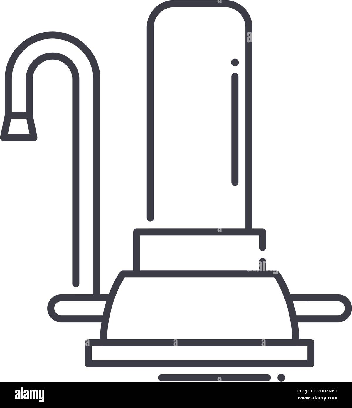 Water filter icon, linear isolated illustration, thin line vector, web ...