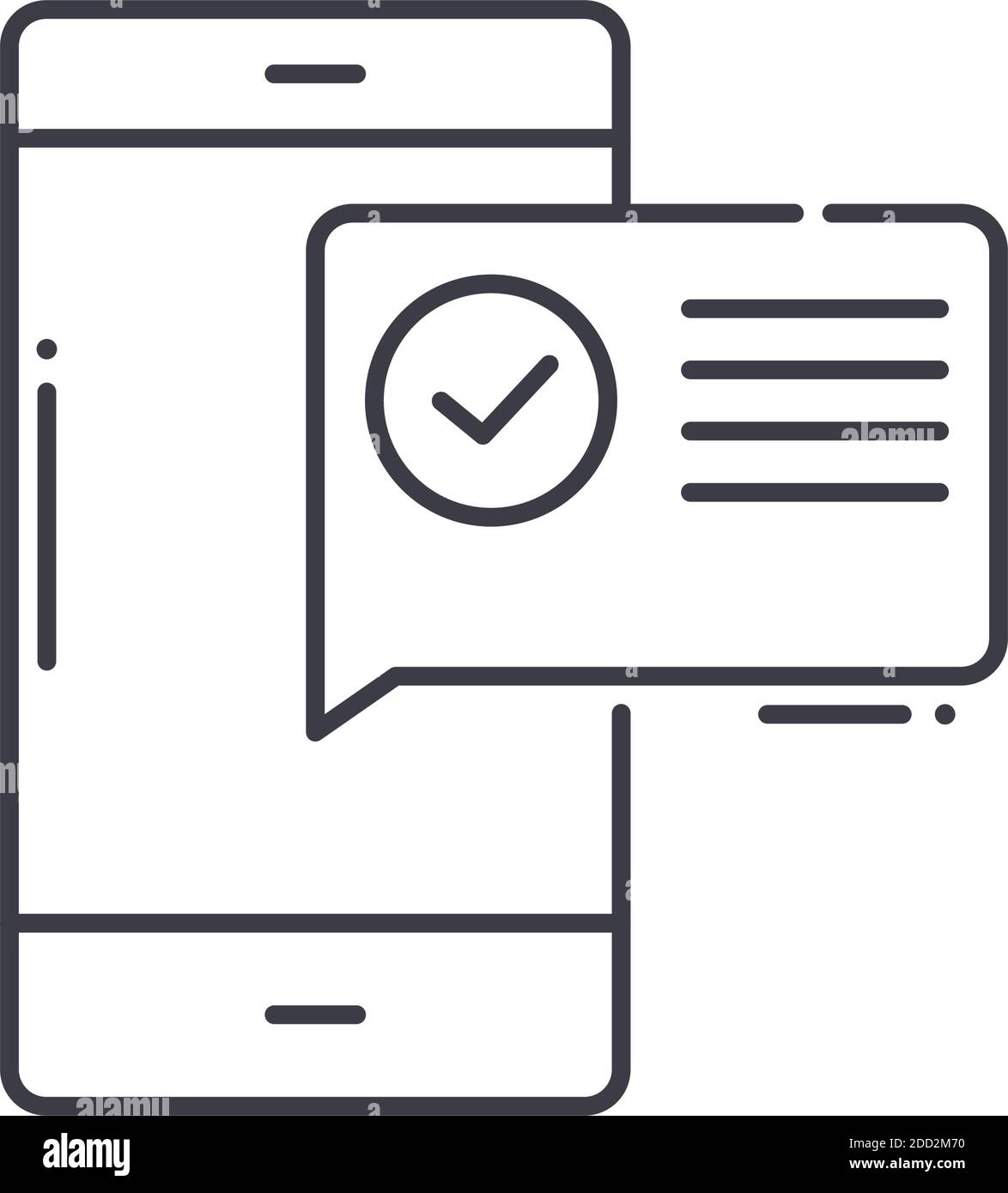 Verification icon, linear isolated illustration, thin line vector, web ...