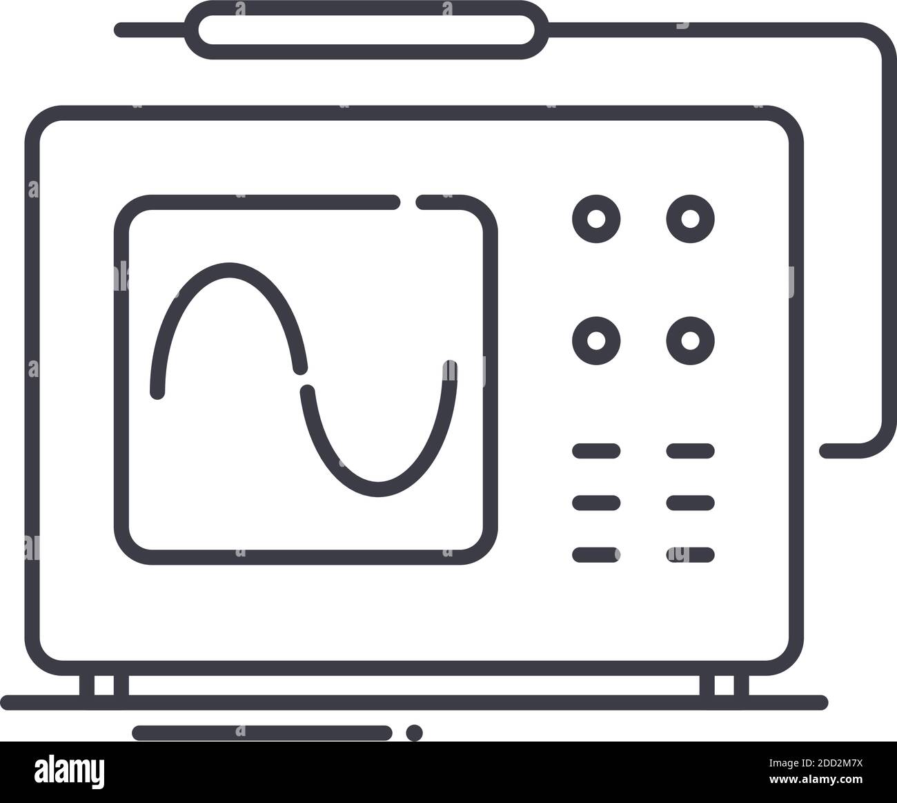 Waves analyzer icon, linear isolated illustration, thin line vector ...