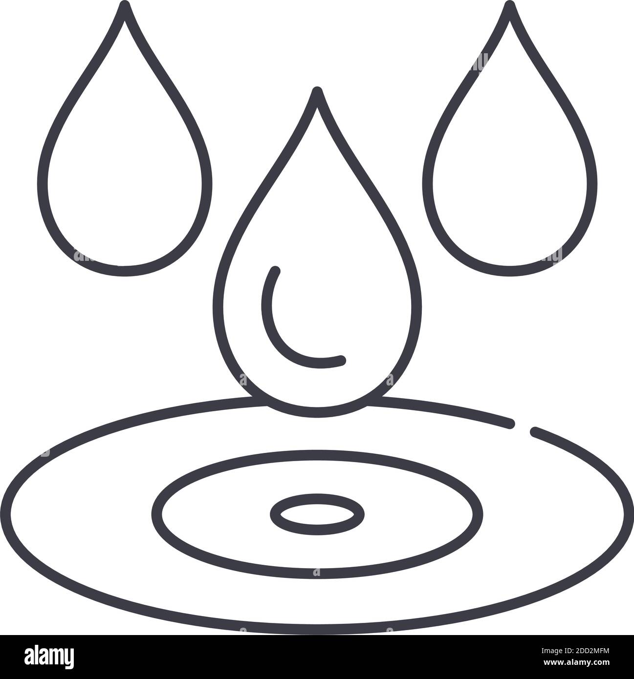 Water ripple icon, linear isolated illustration, thin line vector, web ...