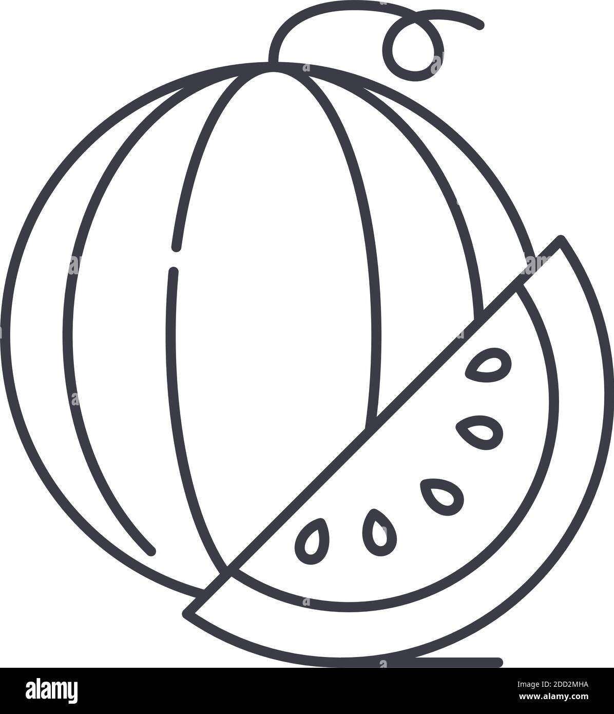 Water melon icon, linear isolated illustration, thin line vector, web ...