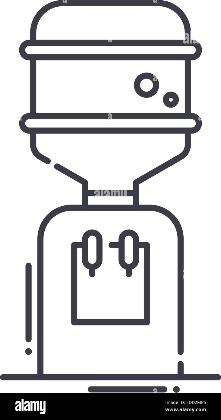 Water dispenser icon, linear isolated illustration, thin line vector ...