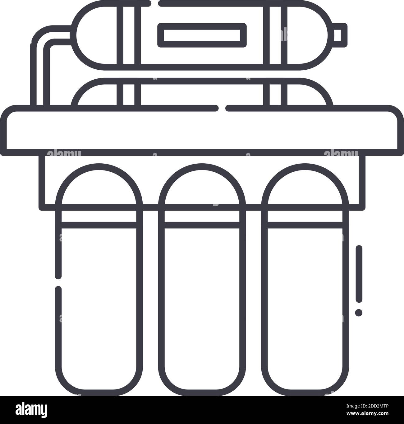 Water filter concept icon, linear isolated illustration, thin line ...