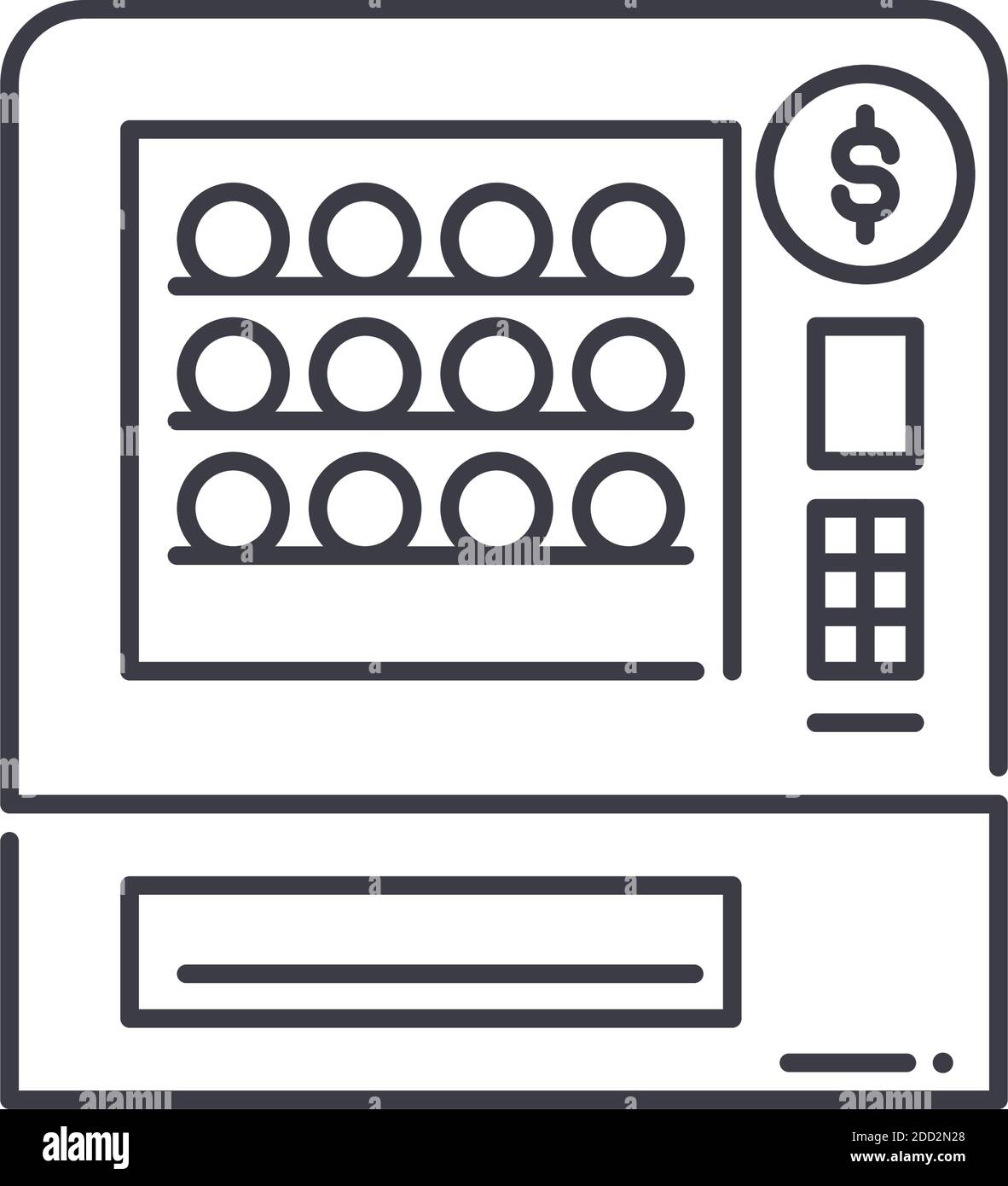 Vending machine icon, linear isolated illustration, thin line vector, web design sign, outline ...