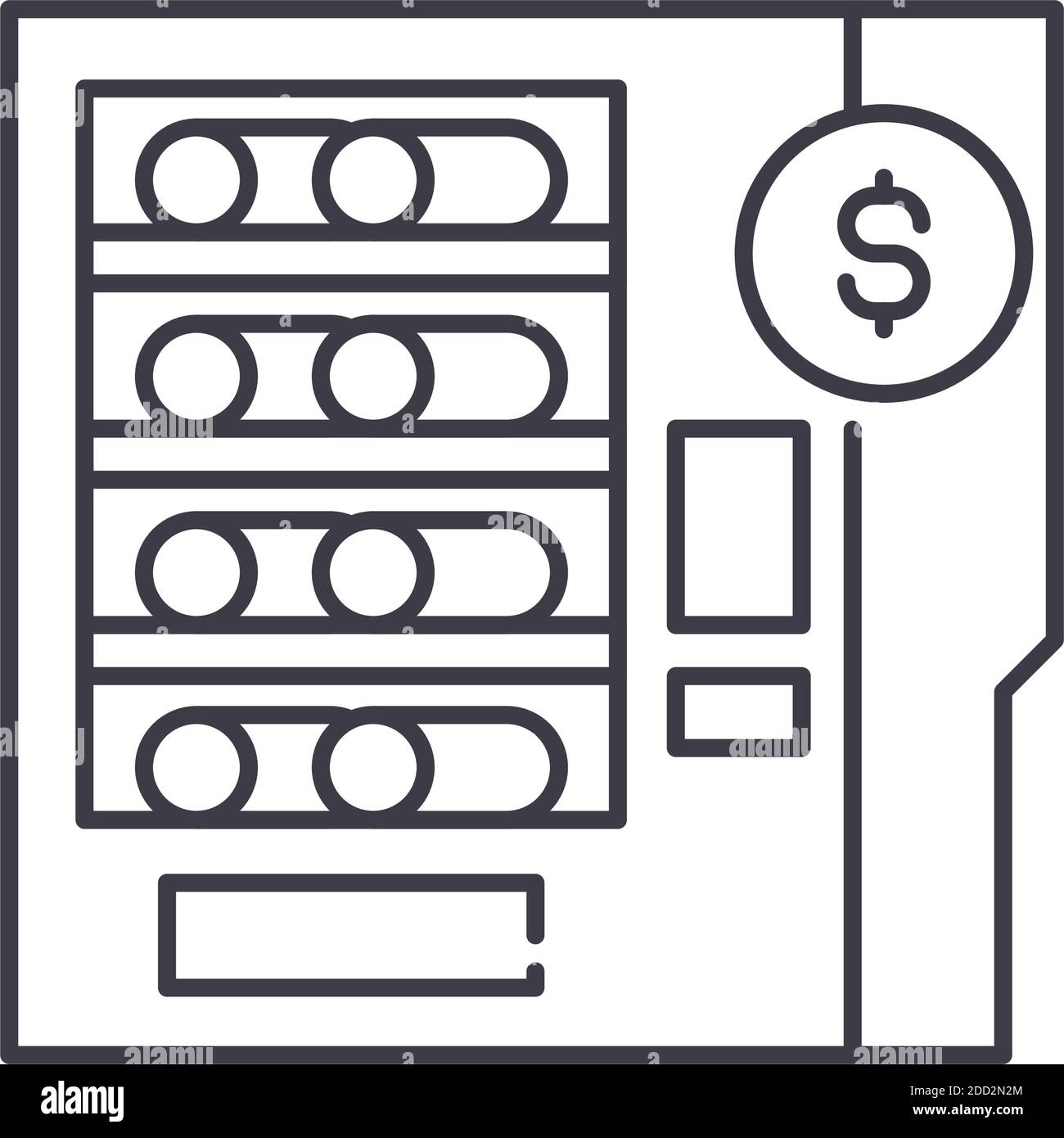 Vending machines icon, linear isolated illustration, thin line vector, web design sign, outline ...