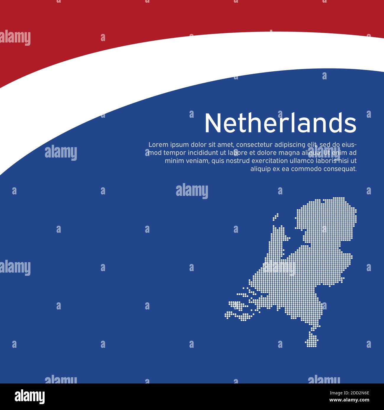 Abstract waving flag and mosaic map of netherlands. Creative background ...