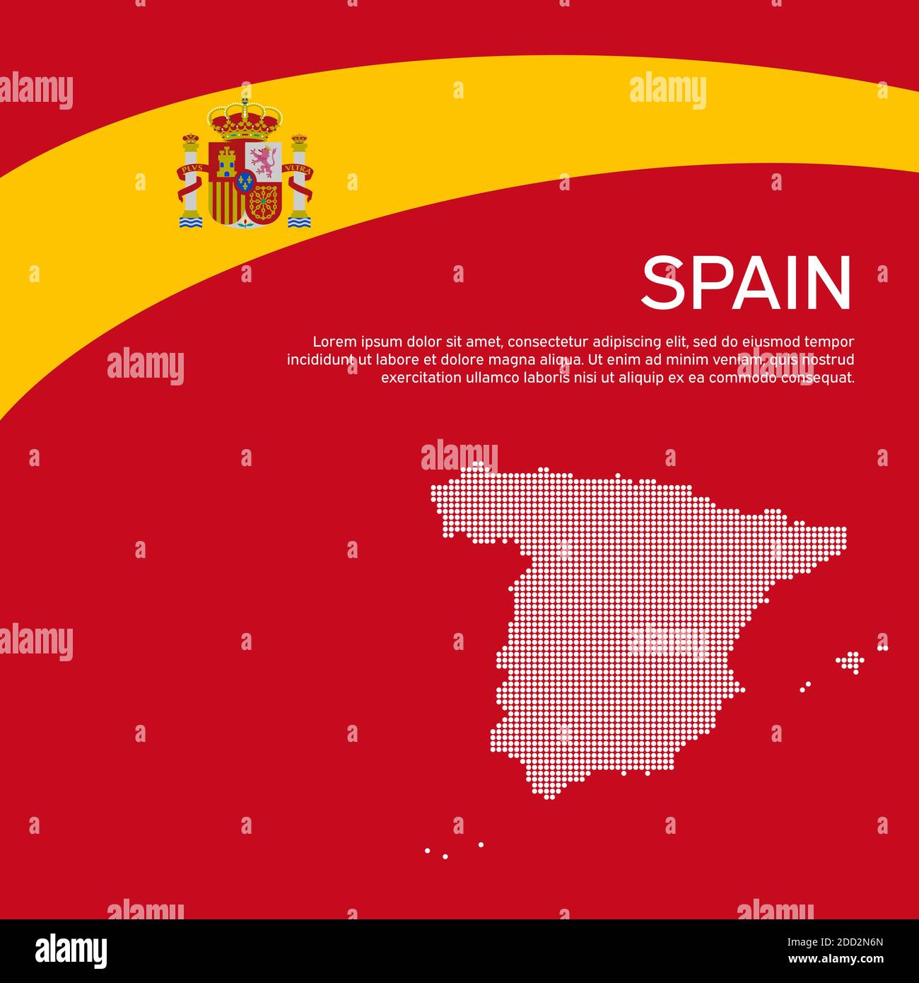 Abstract waving spain flag and mosaic map. Creative background for ...