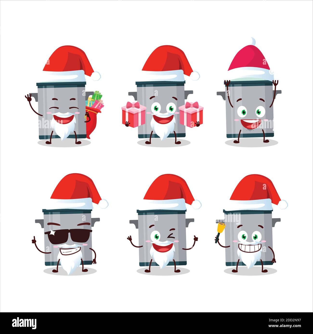 Santa Claus emoticons with cooking pan cartoon character. Vector ...