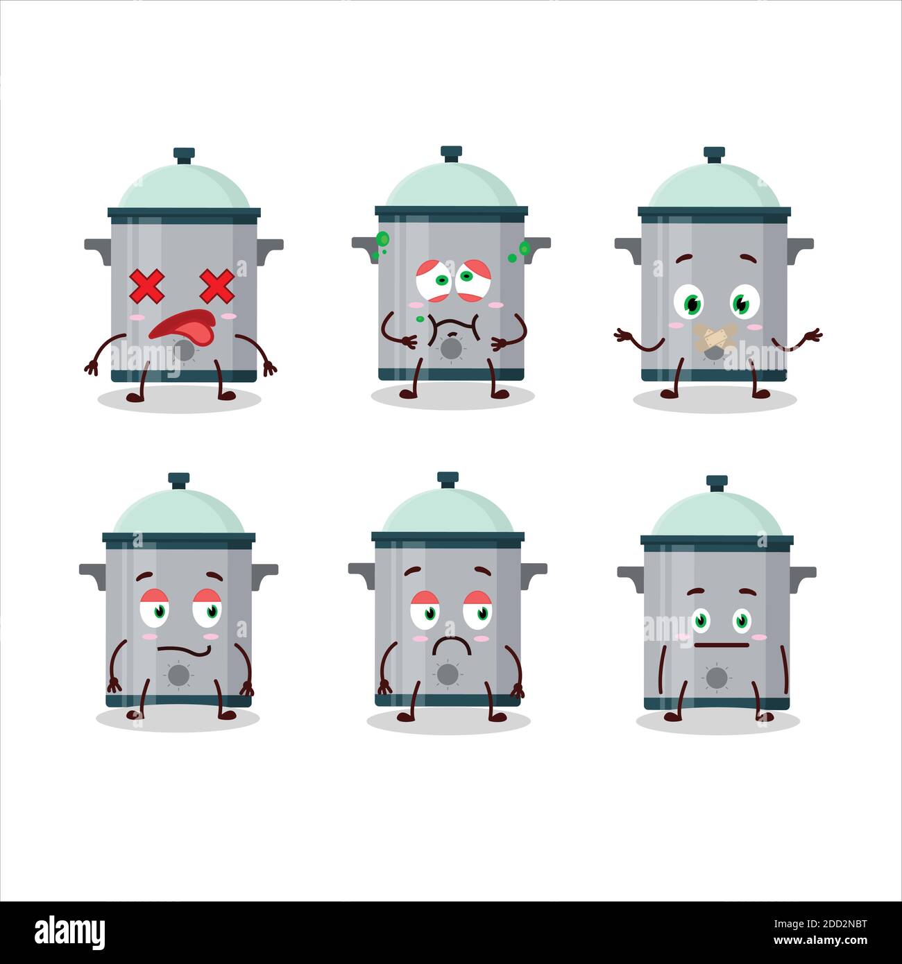 Cooking pan cartoon character with nope expression. Vector illustration ...