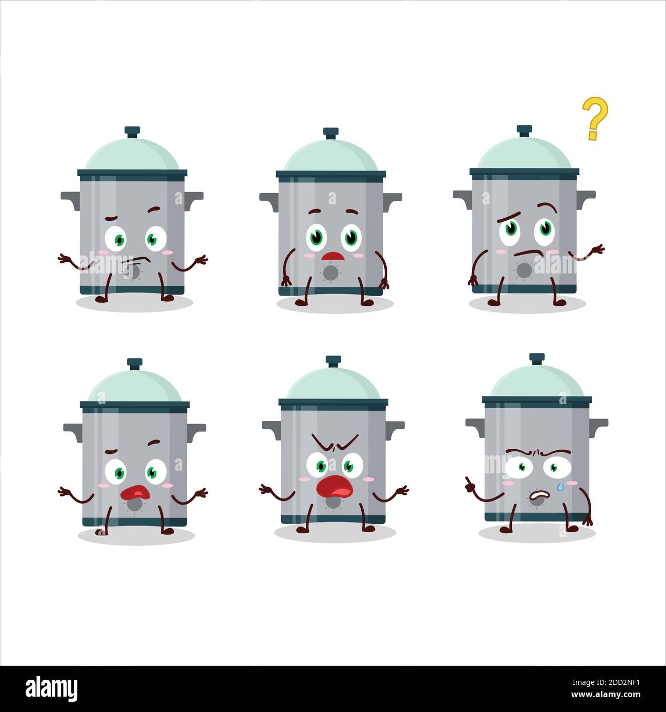 Cartoon character of cooking pan with what expression. Vector ...