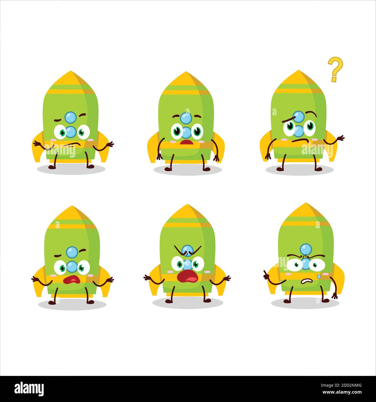 Cartoon character of green rocket firecracker with what expression ...
