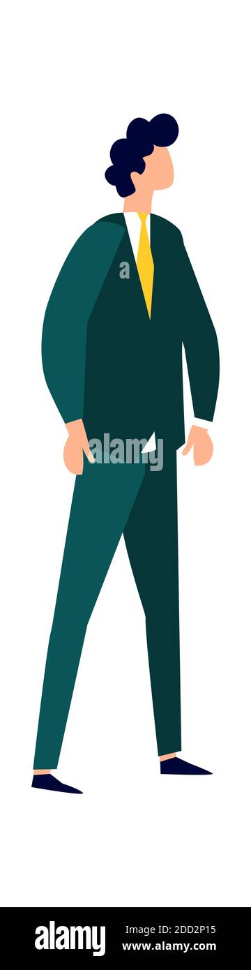 Man in a business suit with a tie, cartoon vector illustration, flat ...