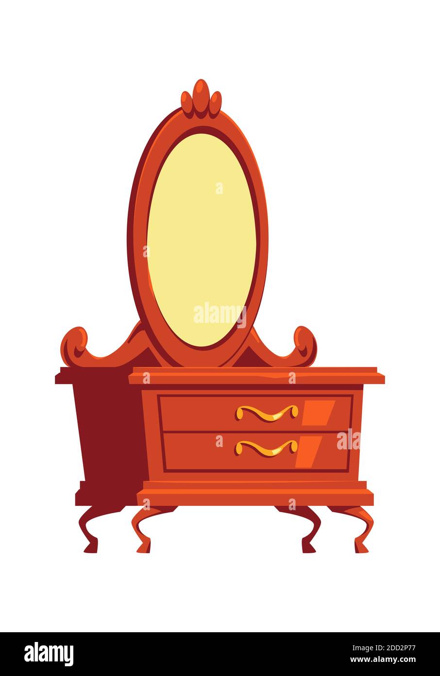 Retro chest of drawers, dressing table with mirror, wooden furniture ...