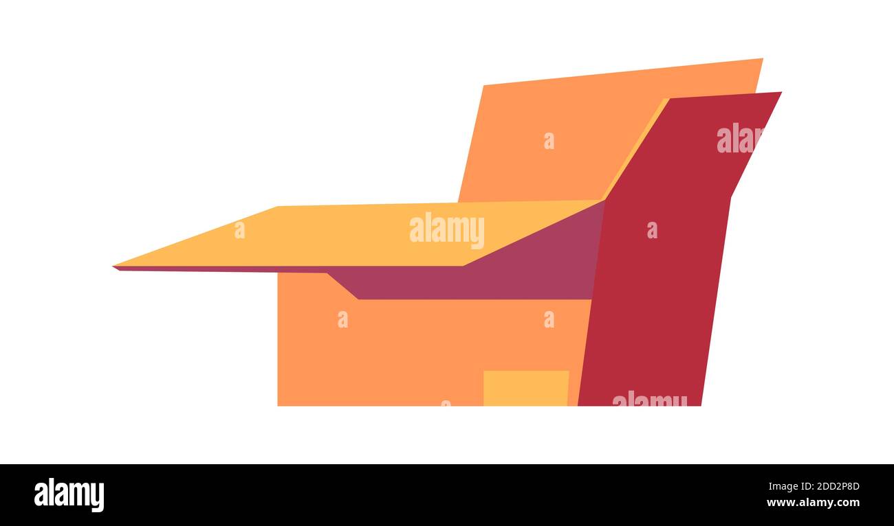 Open brown cardboard box for storing and transporting things, cartoon ...