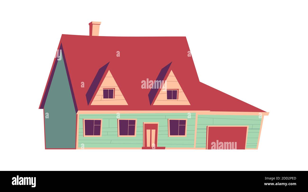 House building isolated, cartoon vector illustration Stock Vector Image ...