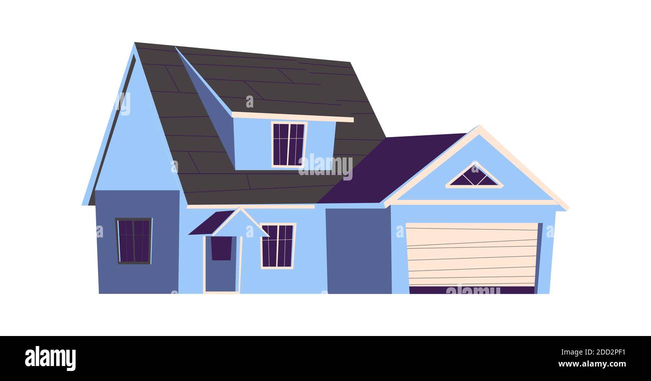 House building isolated, cartoon vector illustration Stock Vector Image ...