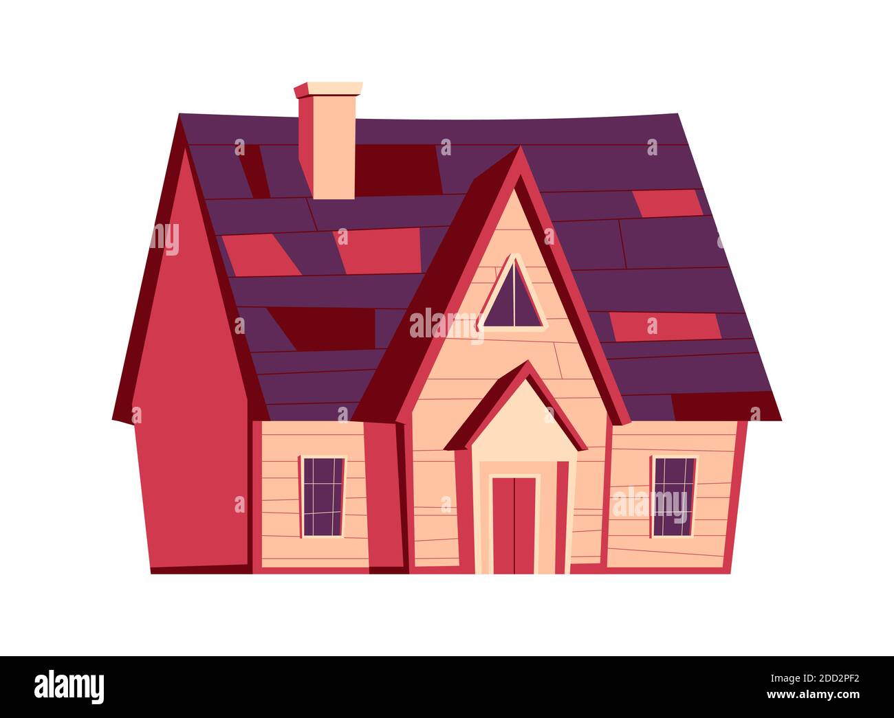 House building isolated, cartoon vector illustration Stock Vector Image ...