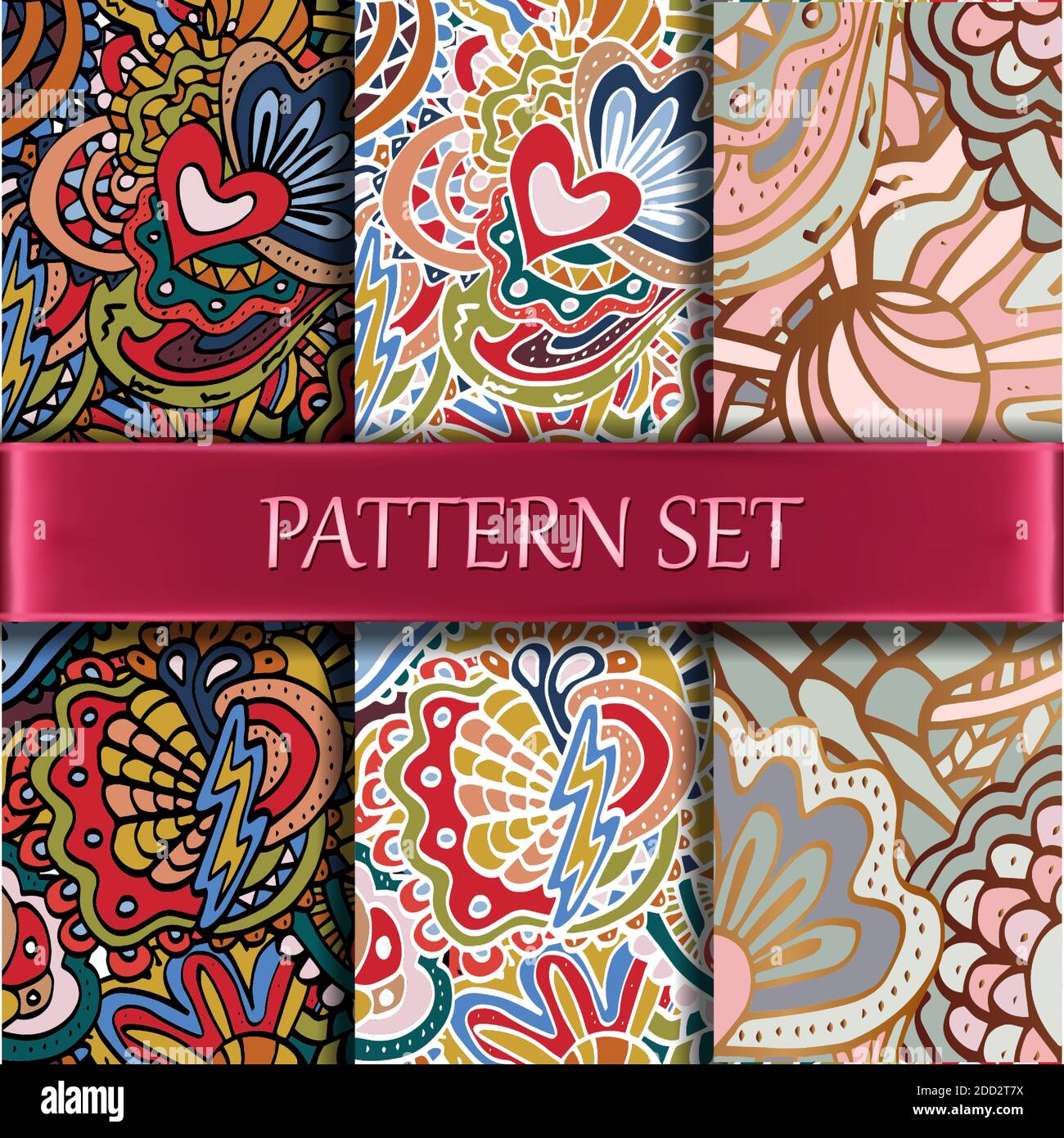 Vector collection of seamless floral flower pattern. Spring summer ...