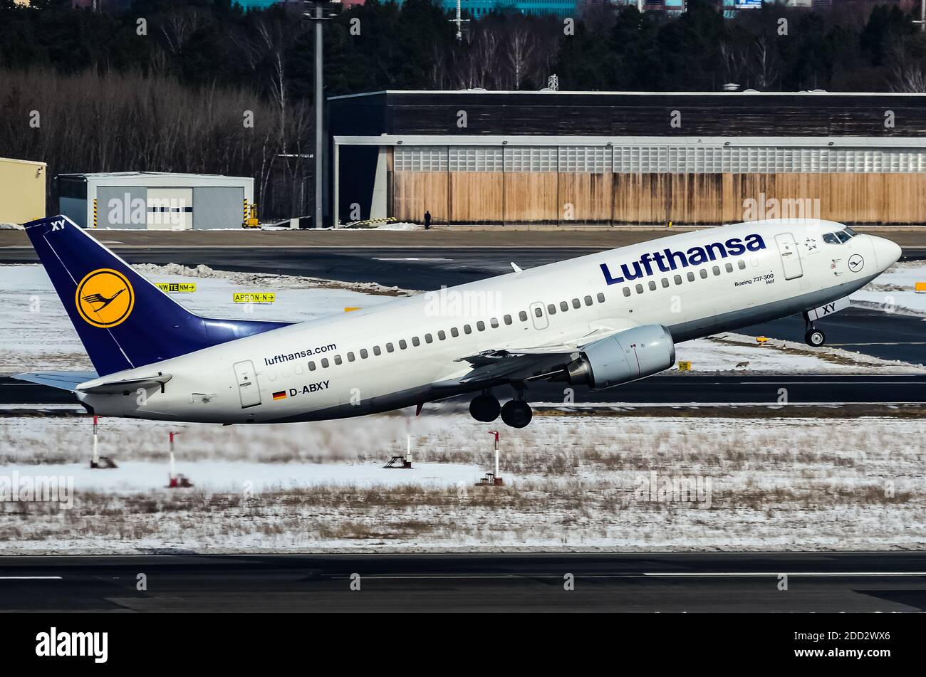 Lufthansa Boeing 737-300 at the Berlin Tegel airport Stock Photo - Alamy