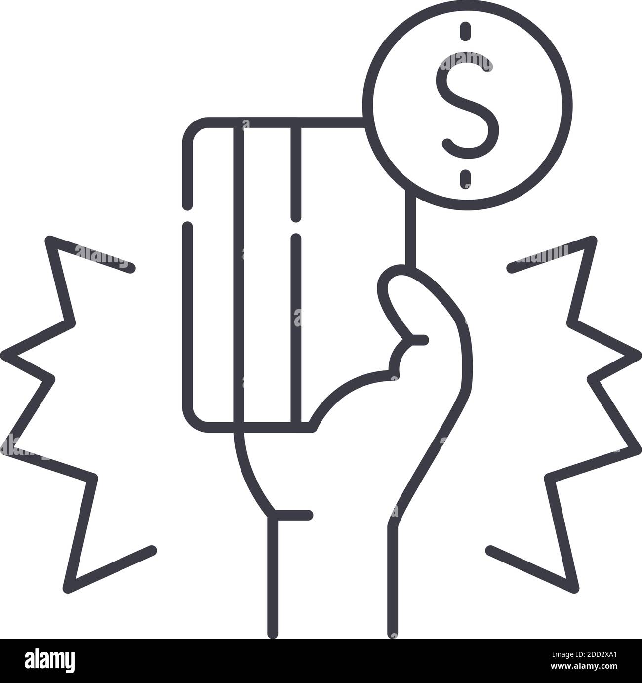 Paying icon, linear isolated illustration, thin line vector, web design ...