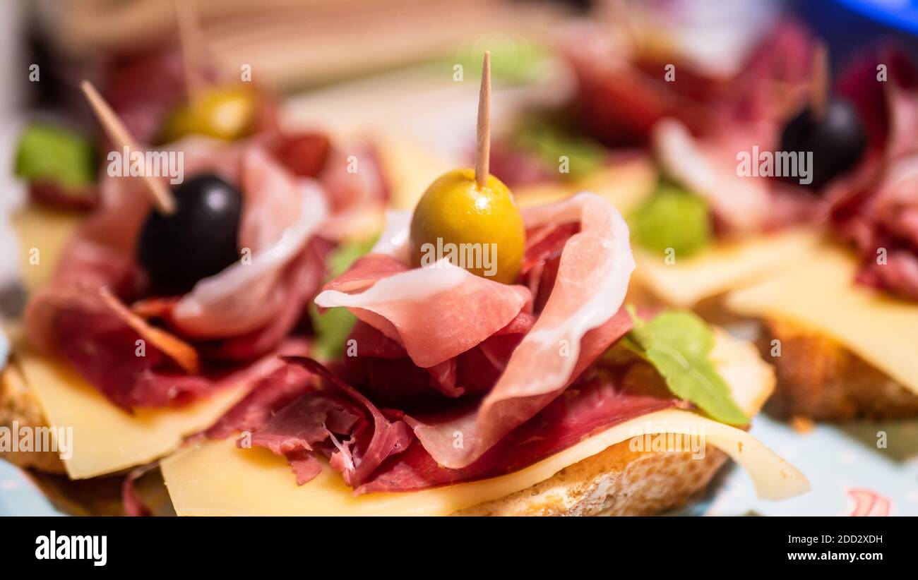 Traditional Spanish ham Jamon Serrano, Prosciutto Crudo, Parma ham ...