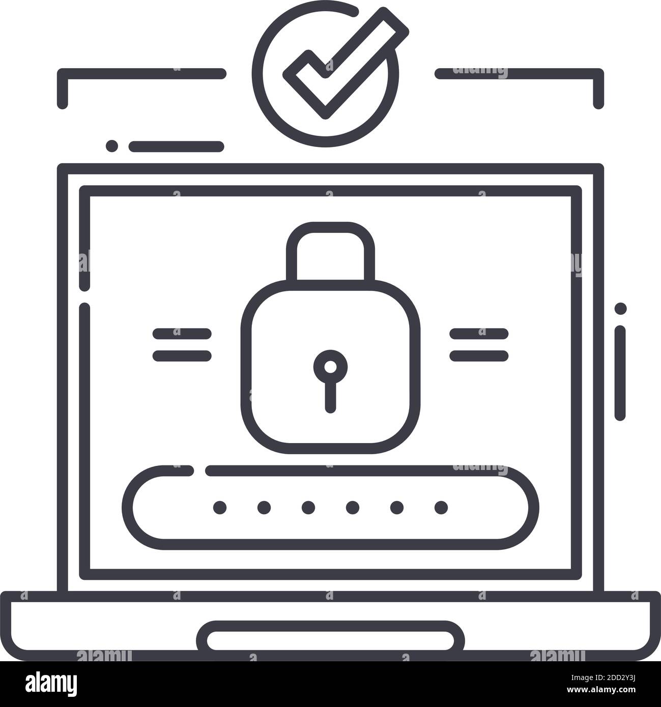 Password confirm icon, linear isolated illustration, thin line vector ...