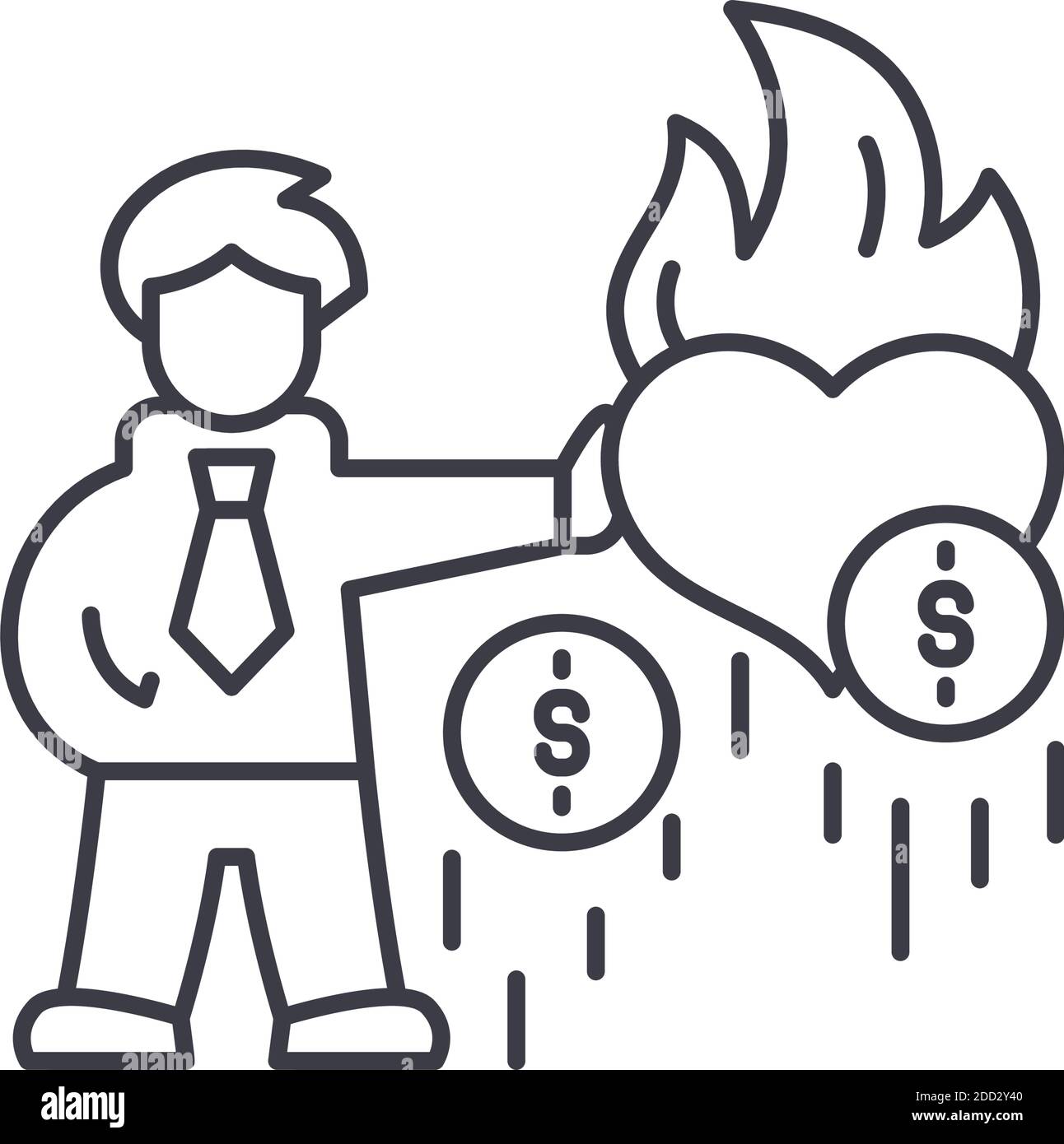 Passion icon, linear isolated illustration, thin line vector, web ...