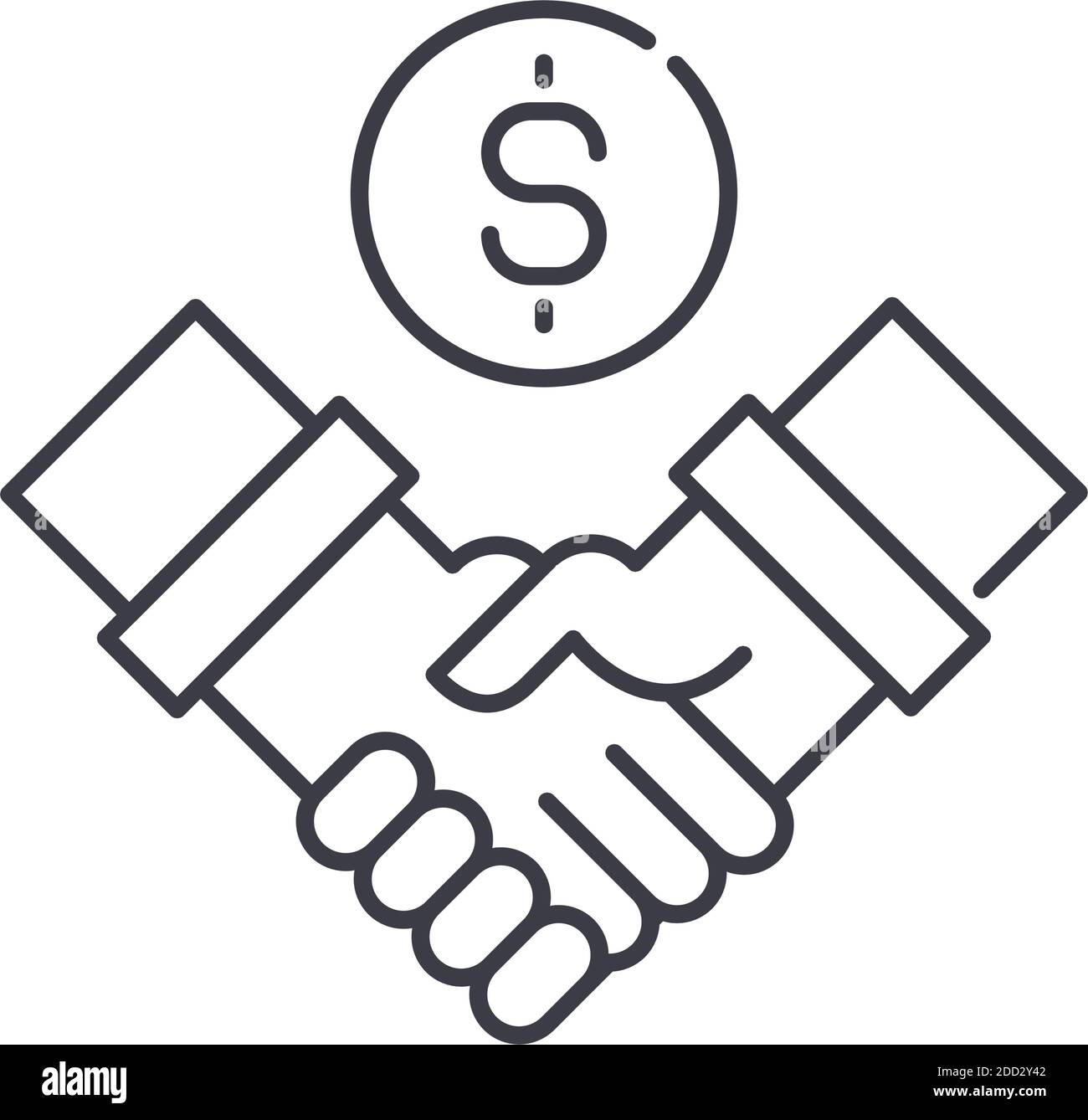 Partnership icon, linear isolated illustration, thin line vector, web ...