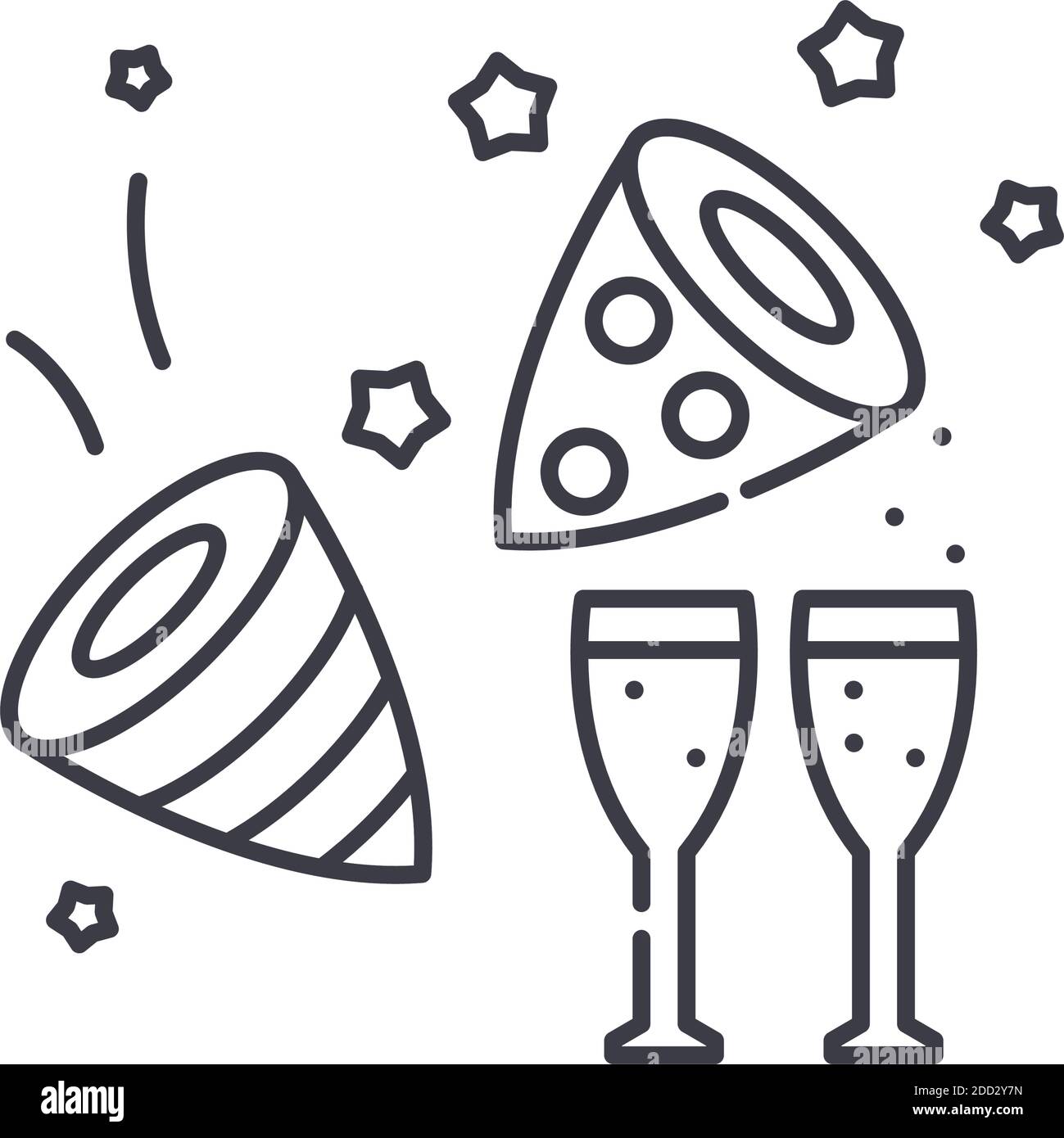 Party icon, linear isolated illustration, thin line vector, web design ...