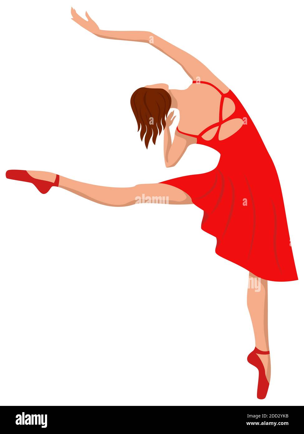 Ballerina dancing back view isolated Stock Vector Images - Alamy