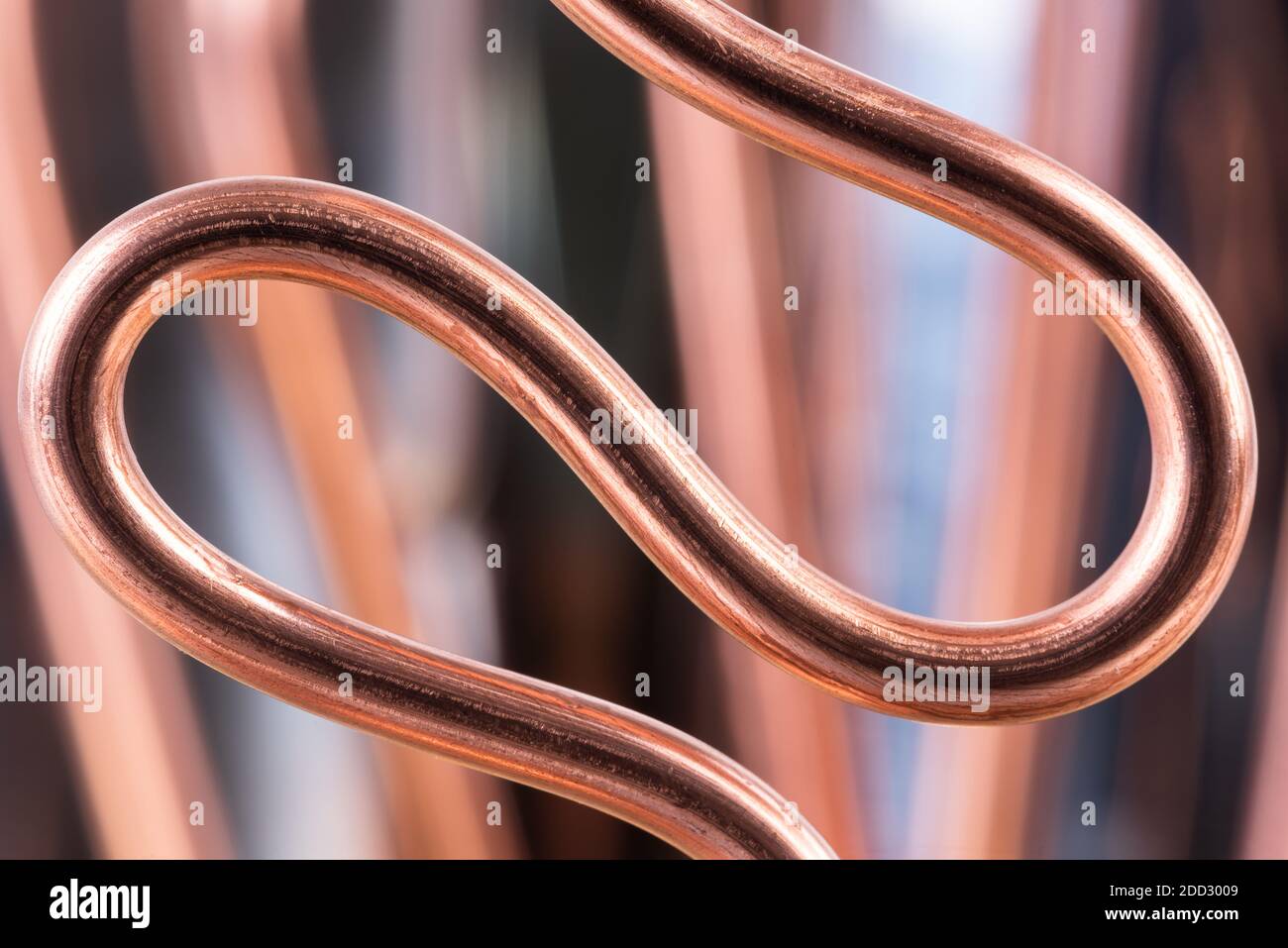 Wavy Abstract Line Copper Wire Close-up Stock Photo - Alamy