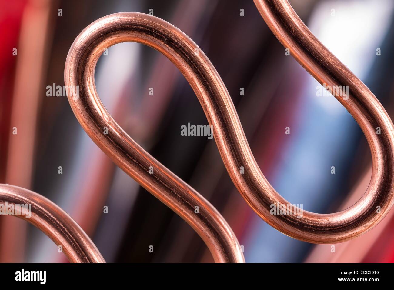 Wavy Abstract Line Copper Wire Close-up Stock Photo - Alamy