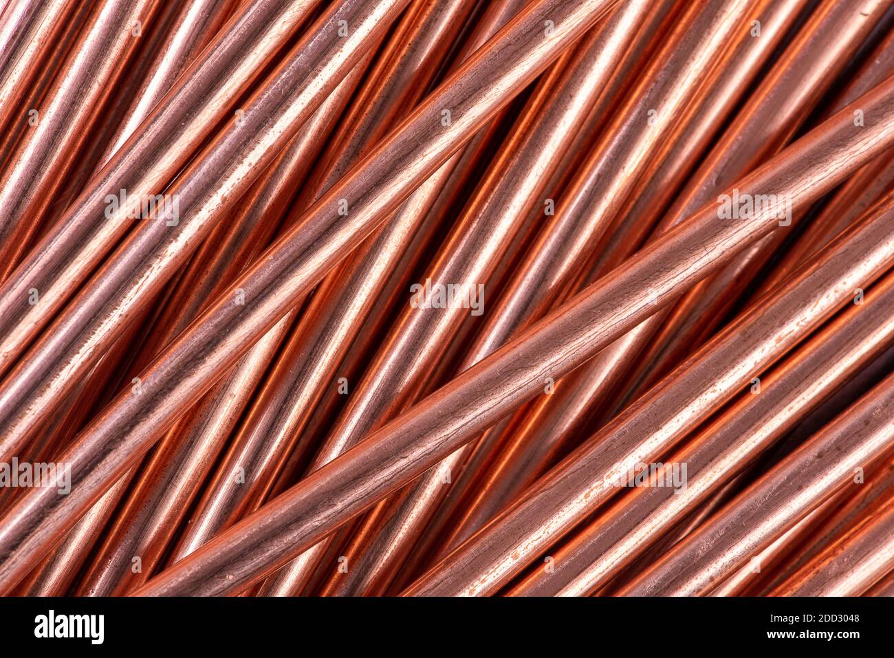 Copper wire, raw material and energy industry component Stock Photo - Alamy