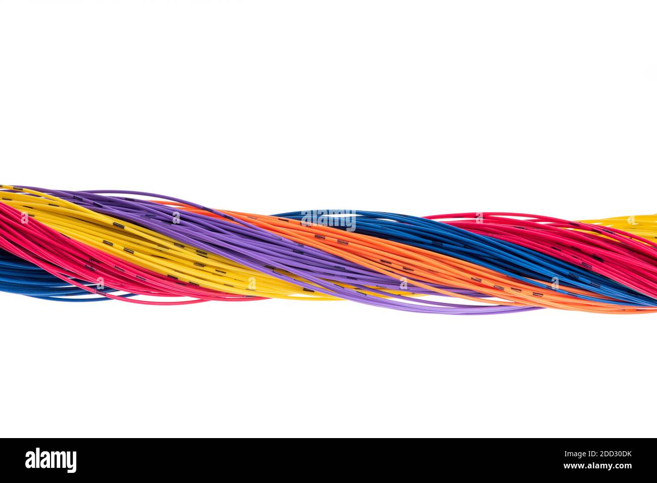 Colorful cable isolated on white background Stock Photo - Alamy