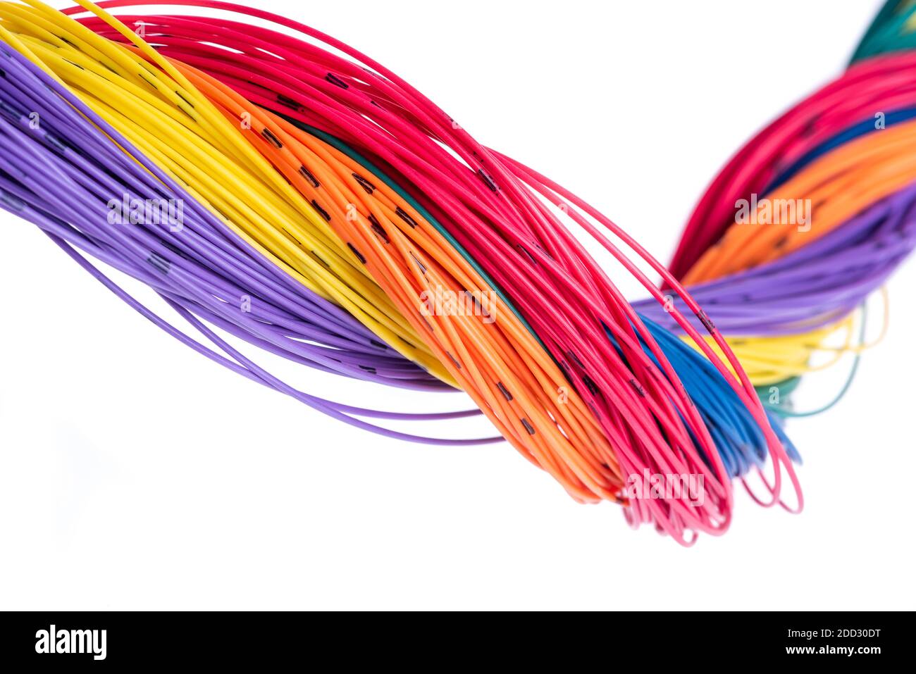 Colorful cable isolated on white background Stock Photo - Alamy