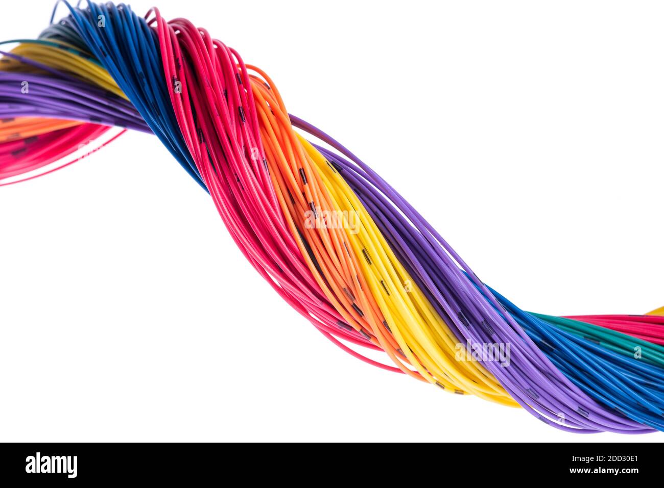 Colorful cable isolated on white background Stock Photo - Alamy