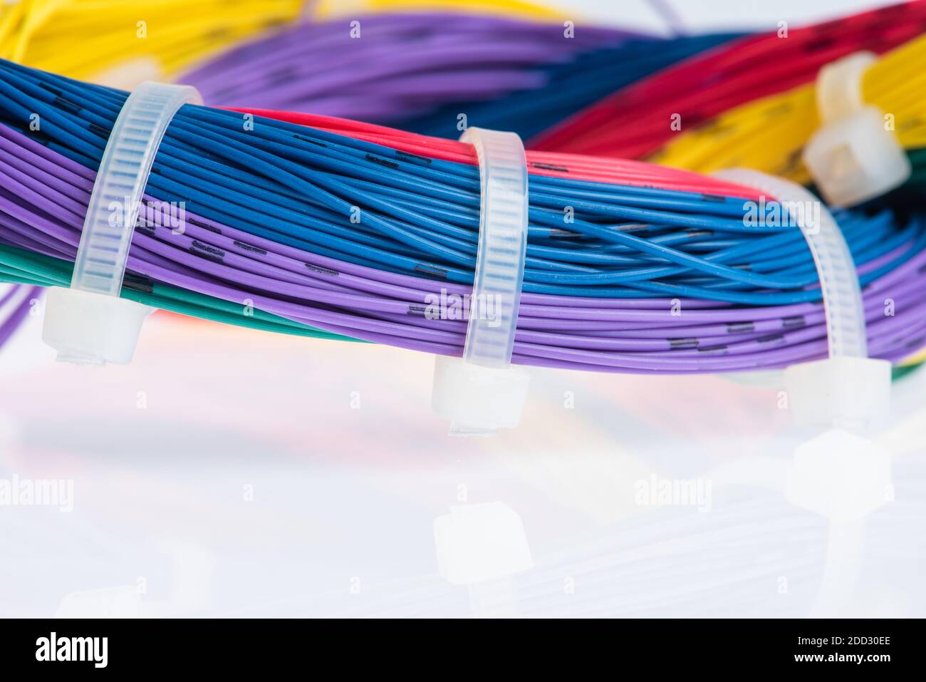 Bundle of colorful telecommunication cable Stock Photo - Alamy
