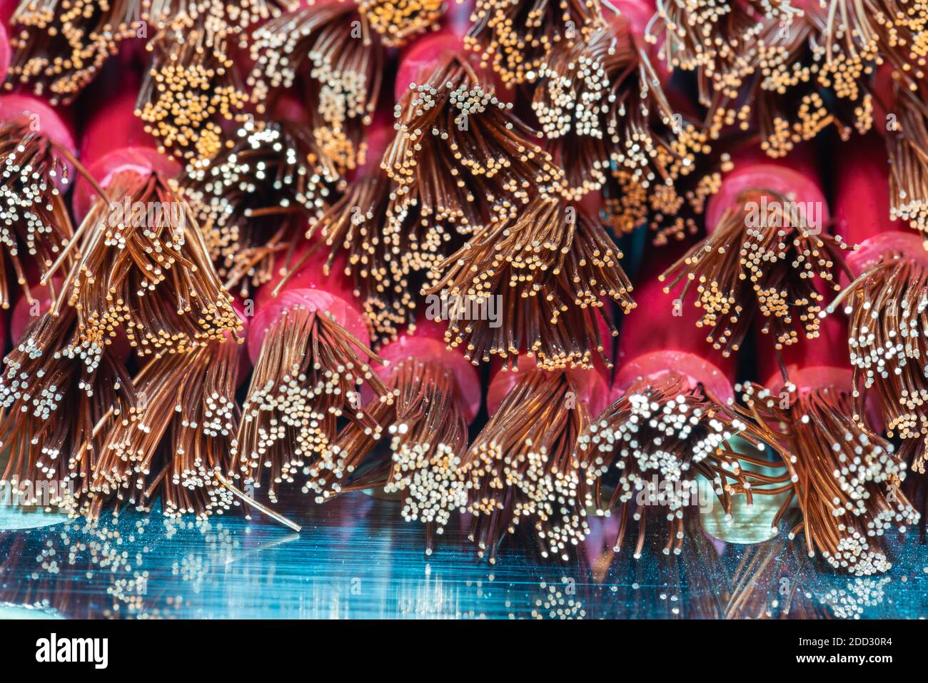 Close-up of stripped copper electrical power cables Stock Photo - Alamy