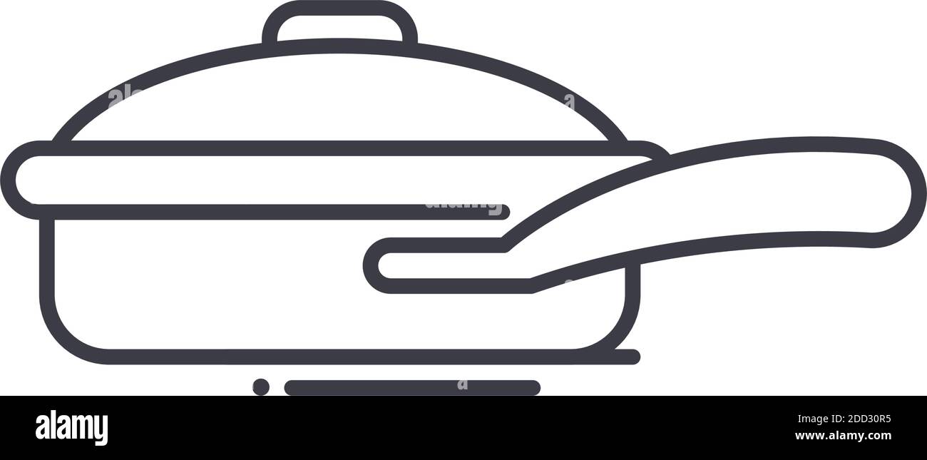 Pan icon, linear isolated illustration, thin line vector, web design ...