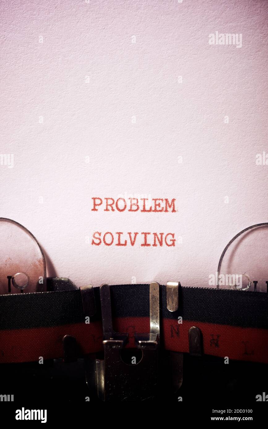 Problem solving phrase written with a typewriter Stock Photo - Alamy