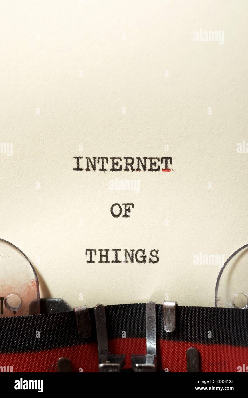 Internet of things phrase written with a typewriter Stock Photo - Alamy