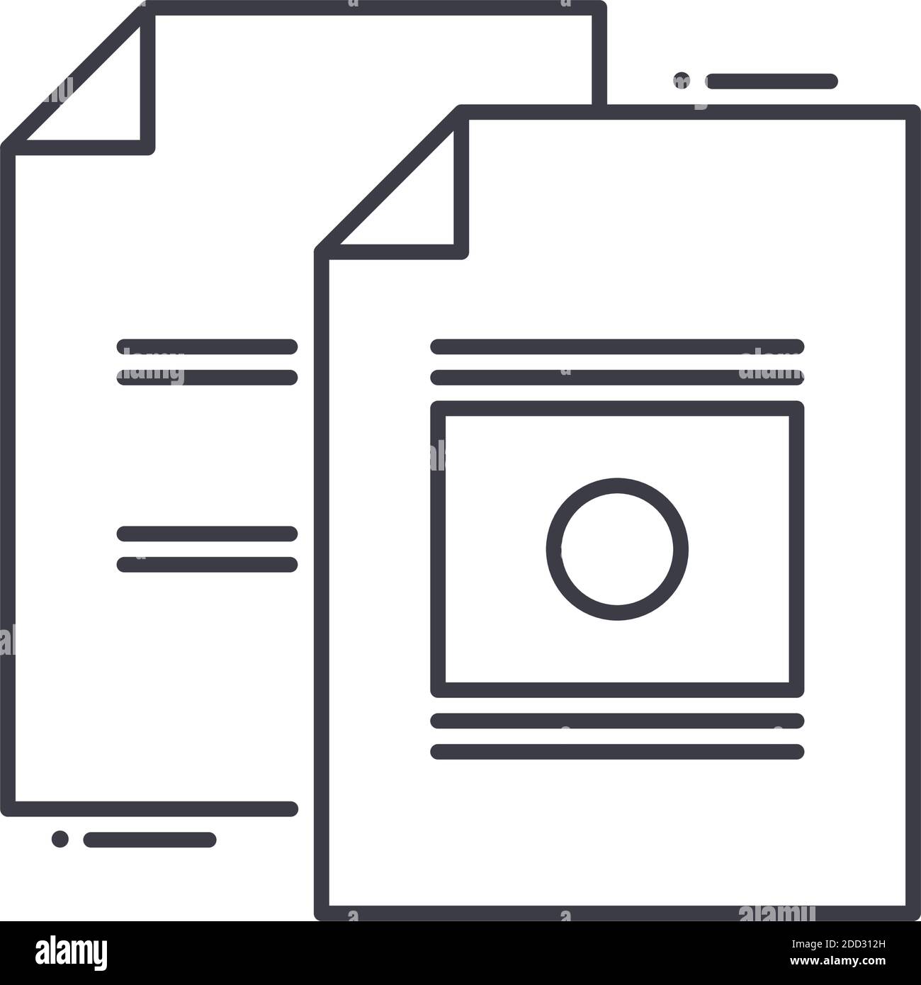 Paperwork icon, linear isolated illustration, thin line vector, web ...