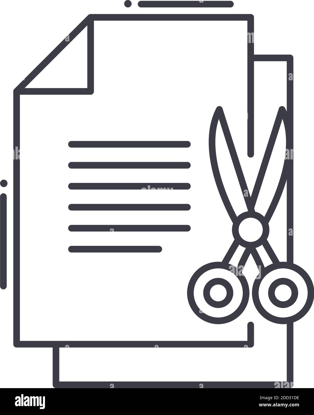 Paper scissors icon, linear isolated illustration, thin line vector ...